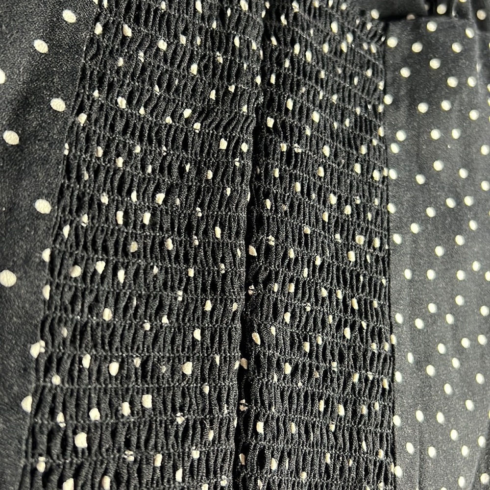 Reformation Meyer Top Selene Black Polka Dot Size 4 - Gem